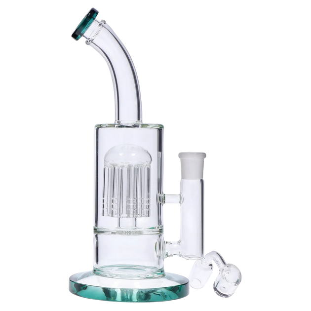 Bent Neck with Tree Perc Dab Rig - Green - 9 in. – Valiant Distribution