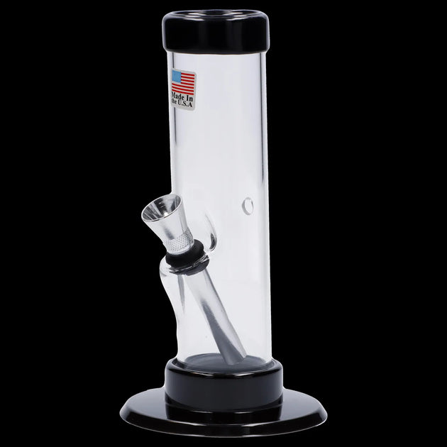 JM Plastics Mini Straight Tube with Carb Hole Acrylic Water Pipe - 6 i ...